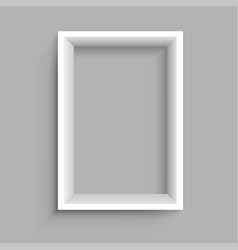 White thin rectangular frame with shadow Vector Image