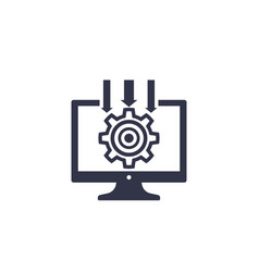 Integration system computer technology icon Vector Image