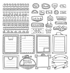 Bullet journal doodle elements Royalty Free Vector Image