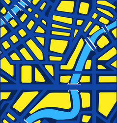 Seamless urban plan pattern map isometric night Vector Image
