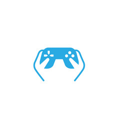 Joystick game controller and pencil logo icon Vector Image