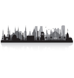 Istanbul turkey city skyline silhouette black Vector Image