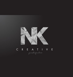Nk n k brush logo letters with red and black Vector Image