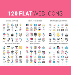 Flat line web icons Royalty Free Vector Image - VectorStock