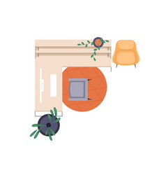 Top view of furniture icons for interior design Vector Image