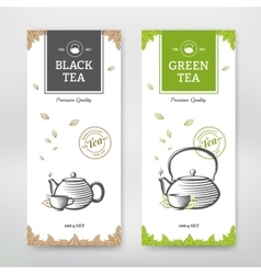 Black tea design package Royalty Free Vector Image