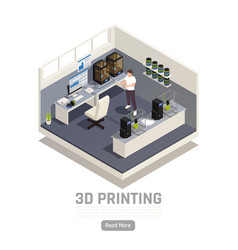 3d printing orthogonal icons Royalty Free Vector Image