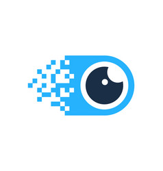 Pixel camera logo icon design Royalty Free Vector Image