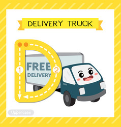 Letter d tracing delivery truck Royalty Free Vector Image