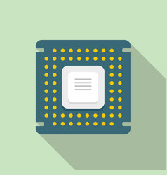 Nanotechnology pc microchip icon flat isolated Vector Image