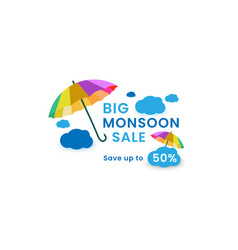 Big monsoon sale poster background design Vector Image