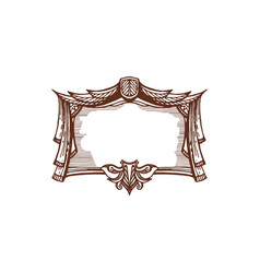 Victorian medieval signboard treasure map border Vector Image
