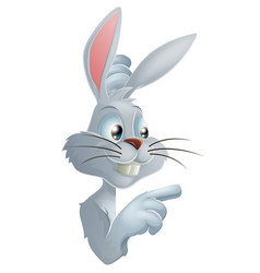Pointing bunny rabbit Royalty Free Vector Image