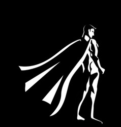 Superhero back silhouette Royalty Free Vector Image