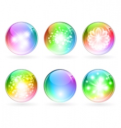 Transparent colored balls with overflow Royalty Free Vector