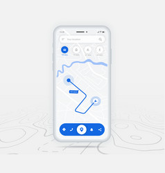 Map gps navigation ux ui concept smartphone ui Vector Image