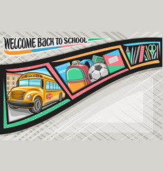 Banners for school bus Royalty Free Vector Image