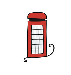 London phone box sketch for your design Royalty Free Vector