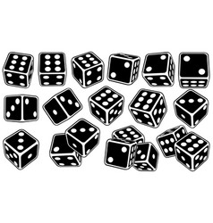 Set dice in different positions Royalty Free Vector Image