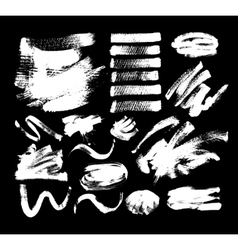 Set of 20 white ink hand drawing brushes Vector Image