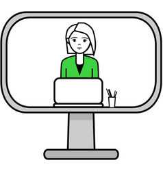 Students webinar computer school digital seminar Vector Image