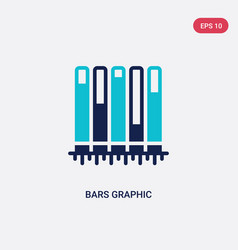 Two color bars chart icon from business concept Vector Image