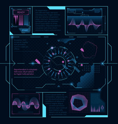 Tech interface futuristic high tech symbols hud Vector Image