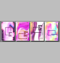 Gradient fluid poster set cool brochure Royalty Free Vector