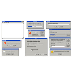 Old browser interface template isolated browser Vector Image
