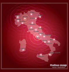Italy map with italian regions and infographic Vector Image