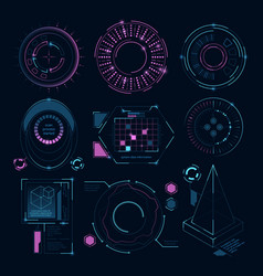 Sci fi ui hud web futuristic elements modern Vector Image