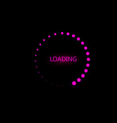 Loading icon on black Royalty Free Vector Image