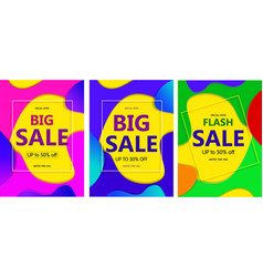 Set colored promotion banners flat bubble shaped Vector Image