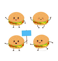 Cute funny smiling happy fast food Royalty Free Vector Image