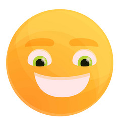 Delighted emoticon icon cartoon style Royalty Free Vector
