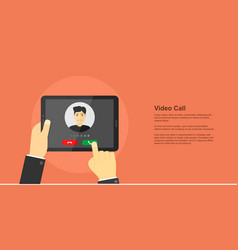 Video call concept banner design in flat style Vector Image