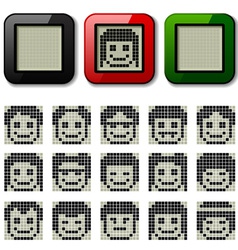 Lcd display pixel font - lowercase characters Vector Image