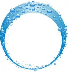 Water bubbles border over blue Royalty Free Vector Image