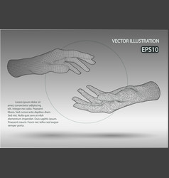 Abstract wire frame human body polygonal 3d model Vector Image