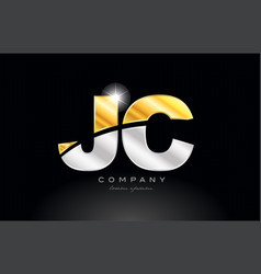 Gold alphabet letter jc j c logo combination icon Vector Image