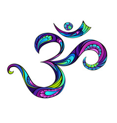 Symbol of om with turquoise Royalty Free Vector Image