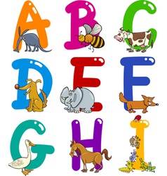 Letter with animal fox for abc education Vector Image