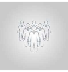 Leader standing in front of corporate crowd Vector Image