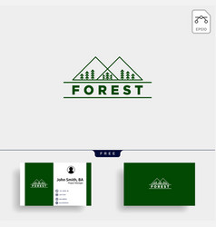 Mountain forest nature badge line simple logo Vector Image