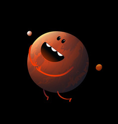Cartoon cute planets stickers happy planet face Vector Image