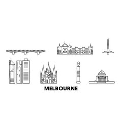 Melbourne architecture line skyline Royalty Free Vector