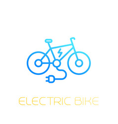 Electric bike icon charging station sign on white Vector Image