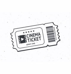 One retro style vintage cinema movie ticket Vector Image
