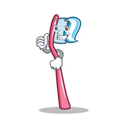 Thumbs up toothpaste character cartoon style Vector Image