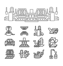 Icons for food processing industry Royalty Free Vector Image